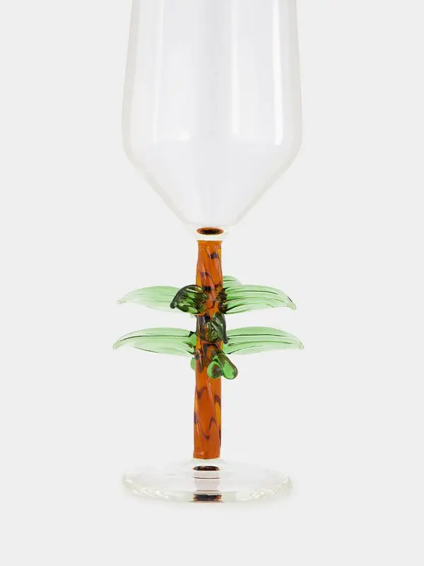 LES-OTTOMANS Palm Tree Shaped Glass - Brown