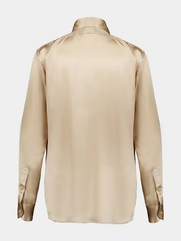 TOM FORD Charmeuse Silk Plissé Shirt