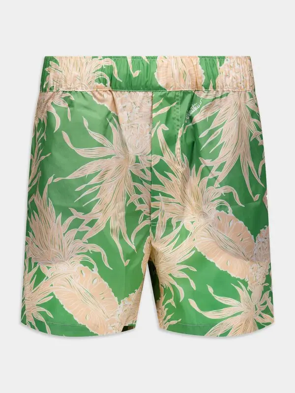Valentino Garavani Pineapple-print Swim Shorts - Beige