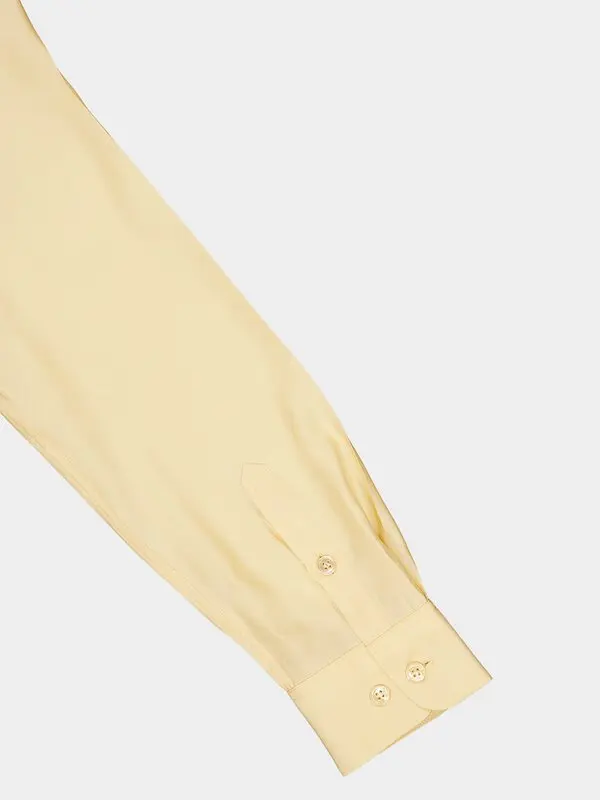 PAULA Silk Satin Matte Shirt - Beige