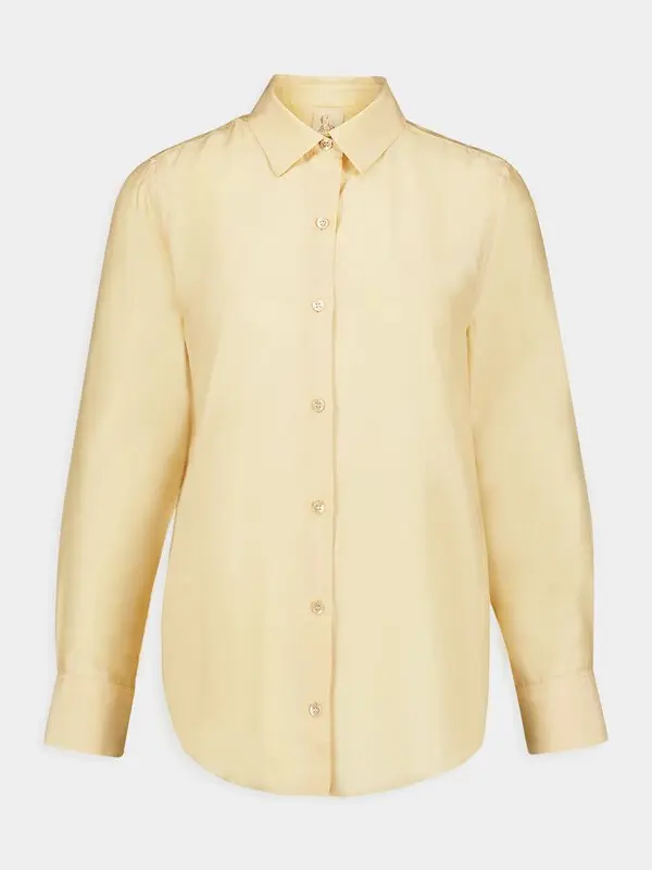 PAULA Silk Satin Matte Shirt - Beige
