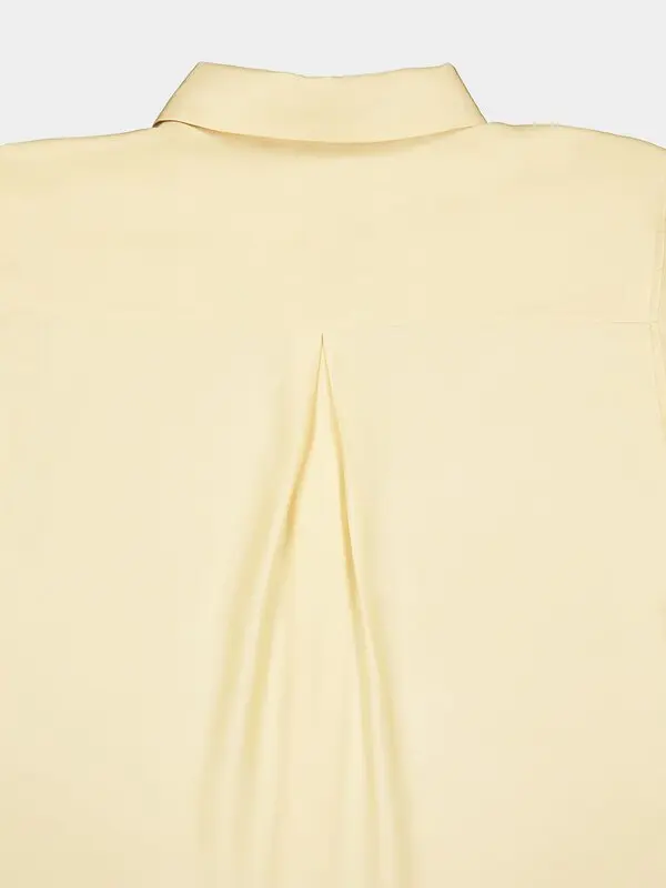 PAULA Silk Satin Matte Shirt - Beige