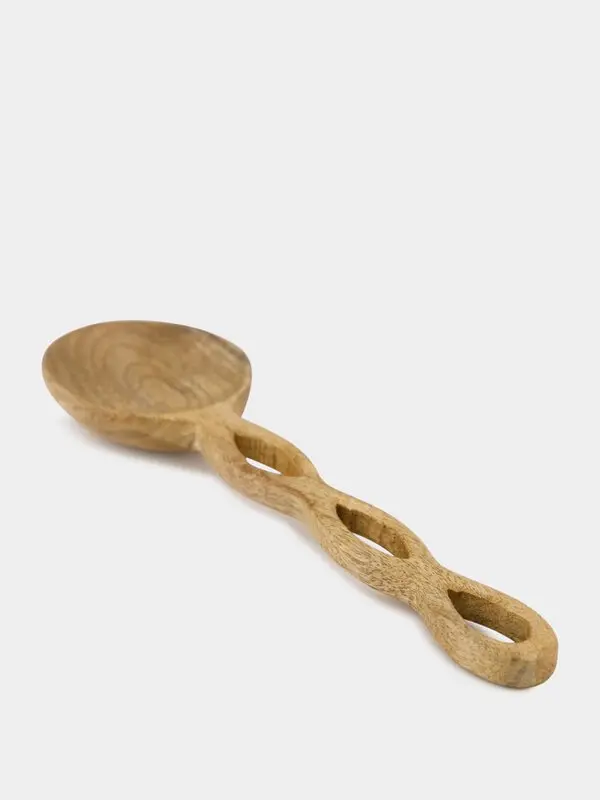 MADAM STOLTZ Carved Wooden Serving Spoon