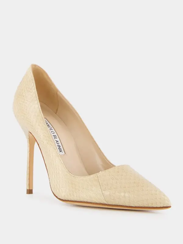 Manolo Blahnik Snakeskin-effect Pointed Toe 105mm Pumps