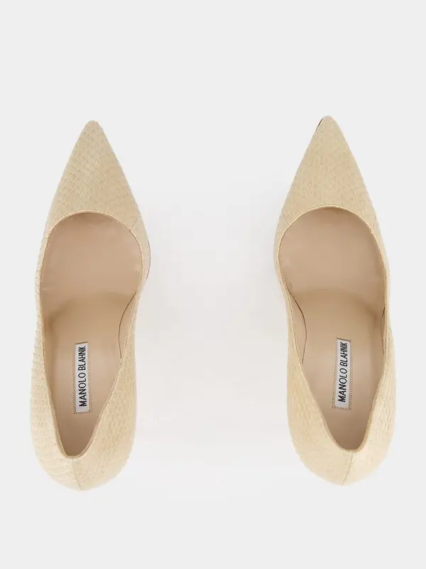 Manolo Blahnik Snakeskin-effect Pointed Toe 105mm Pumps
