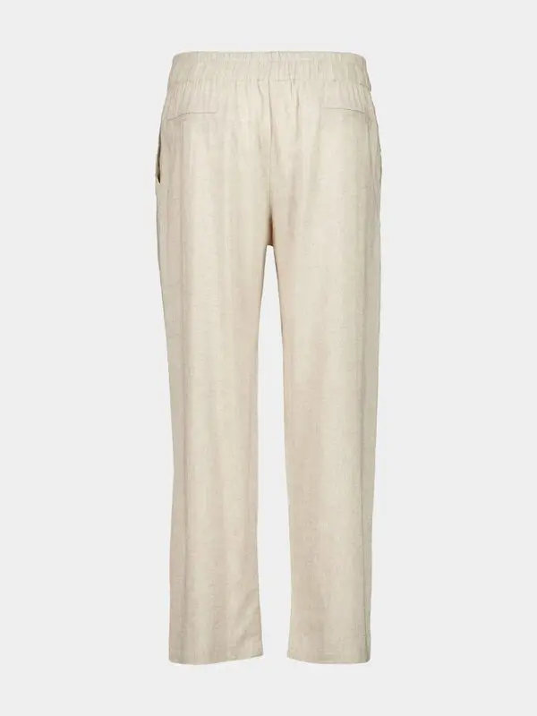 Spiritum Tulum Palmeta Linen Formal Pants - Cream