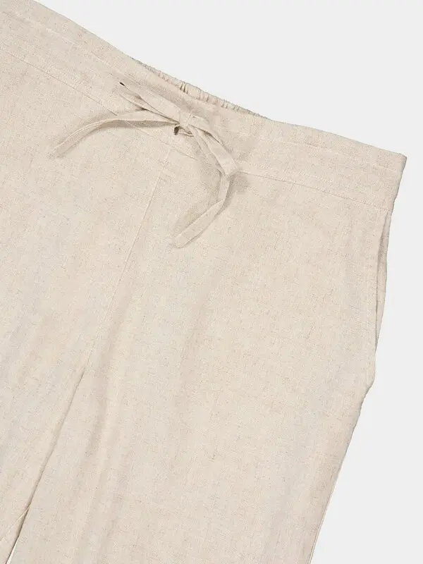 Spiritum Tulum Palmeta Linen Formal Pants - Cream
