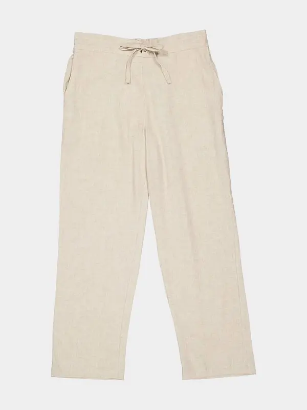 Spiritum Tulum Palmeta Linen Formal Pants - Cream