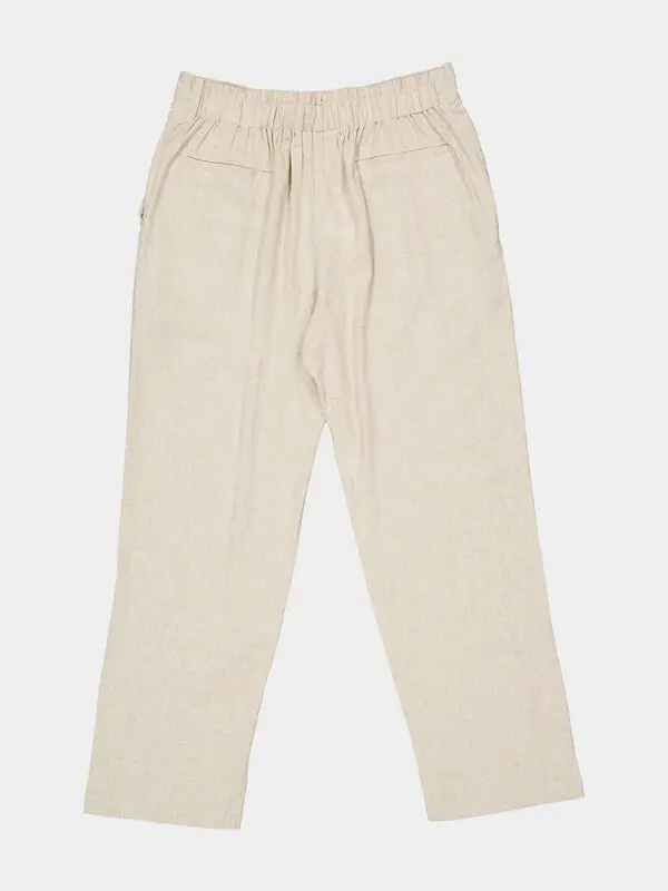 Spiritum Tulum Palmeta Linen Formal Pants - Cream