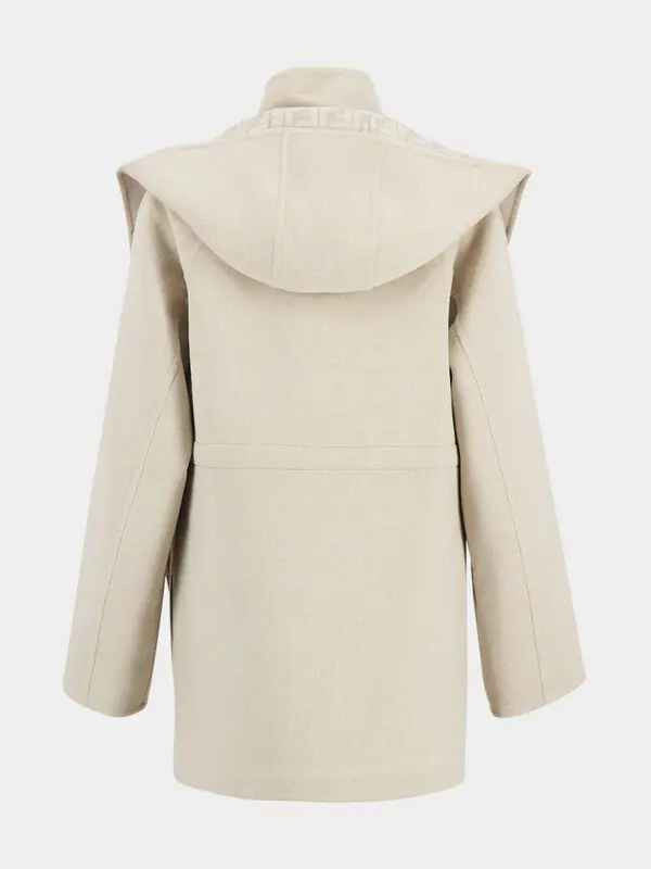 Fendi Hooded Wool Parka With Ff Detail