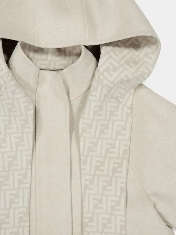 Fendi Hooded Wool Parka With Ff Detail