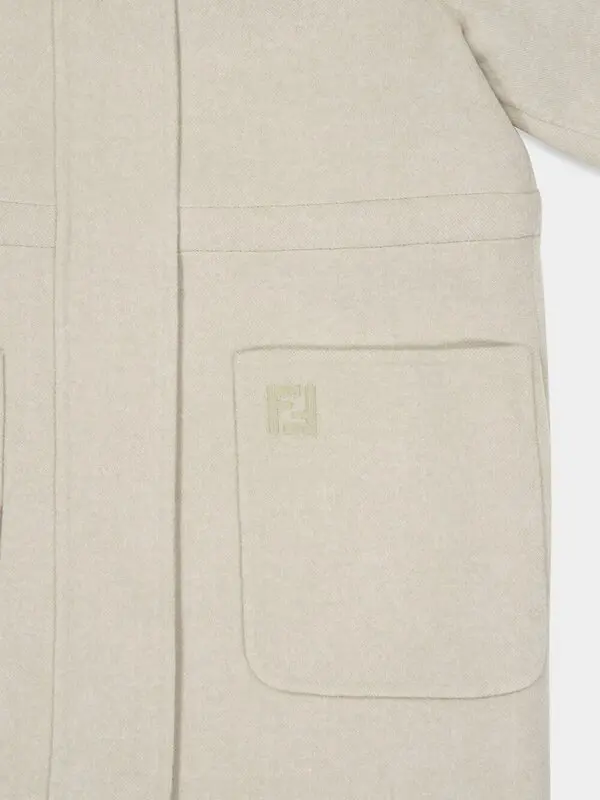 Fendi Hooded Wool Parka With Ff Detail