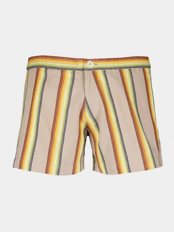 MARRAKSHI LIFE Striped Cropped Shorts - Beige