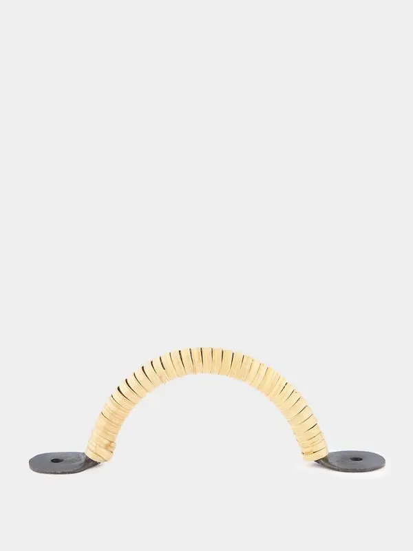 Madam Stoltz Door Handle With Bamboo Wrap - Beige