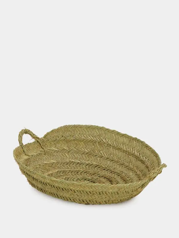 Madam Stoltz Low Grass Basket With Handles