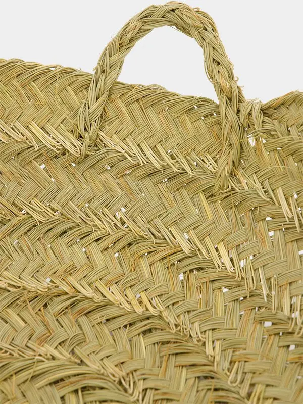 Madam Stoltz Low Grass Basket With Handles