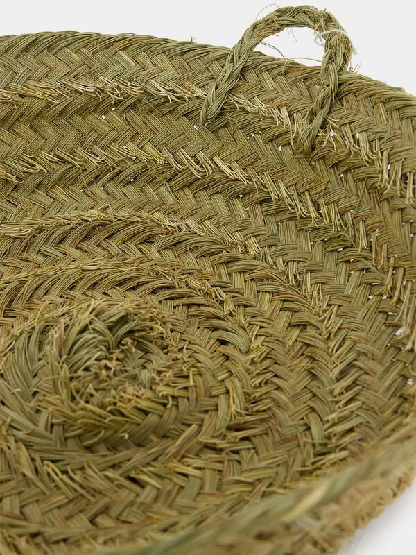 Madam Stoltz Low Grass Basket With Handles