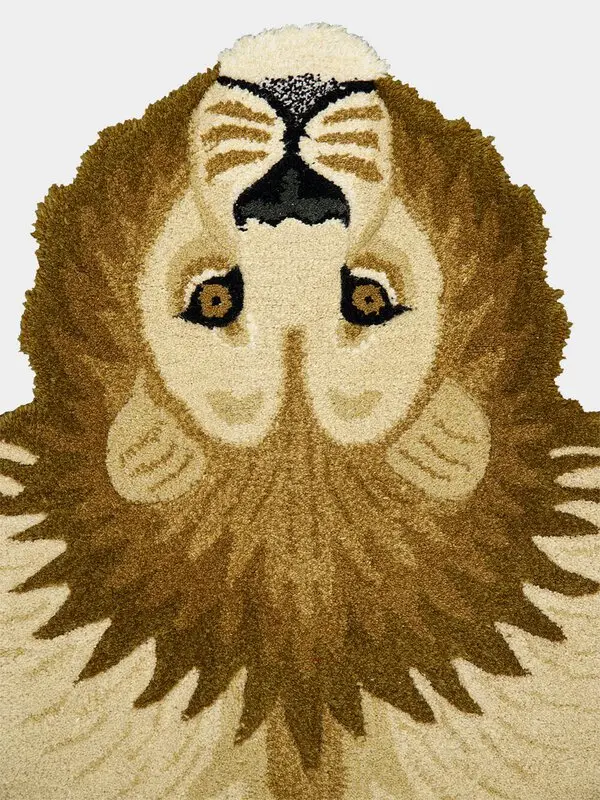DOING GOODS Lion Motif Artisan Rug