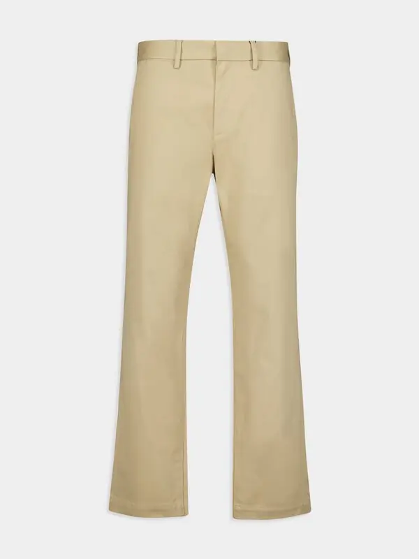 Saint Laurent Stretch Cotton Chino Trousers - Beige
