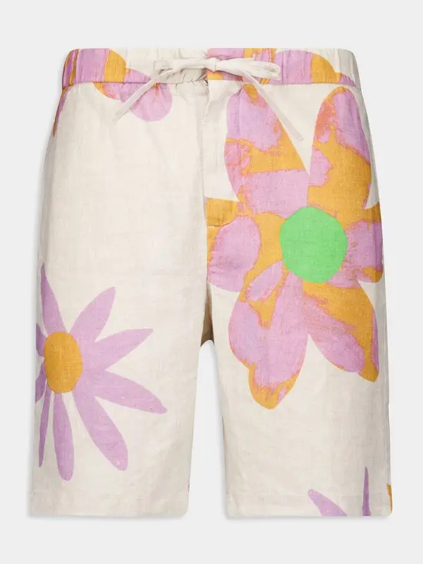 Frescobol Carioca X John Booth Felipe Linen Shorts - Beige