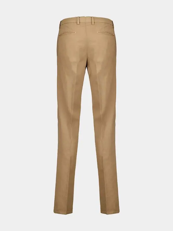 Boglioli Pressed-crease Cotton-linen Trousers