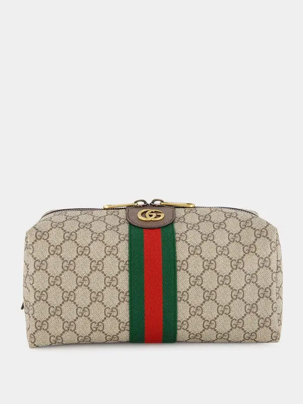 Gucci Gg Supreme Toiletry Case - Beige