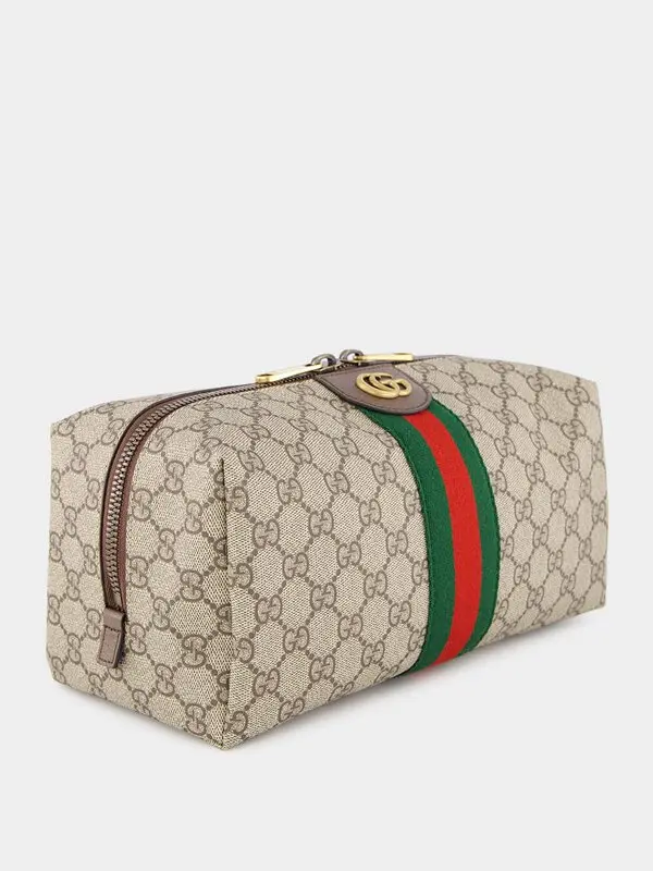Gucci Gg Supreme Toiletry Case - Beige