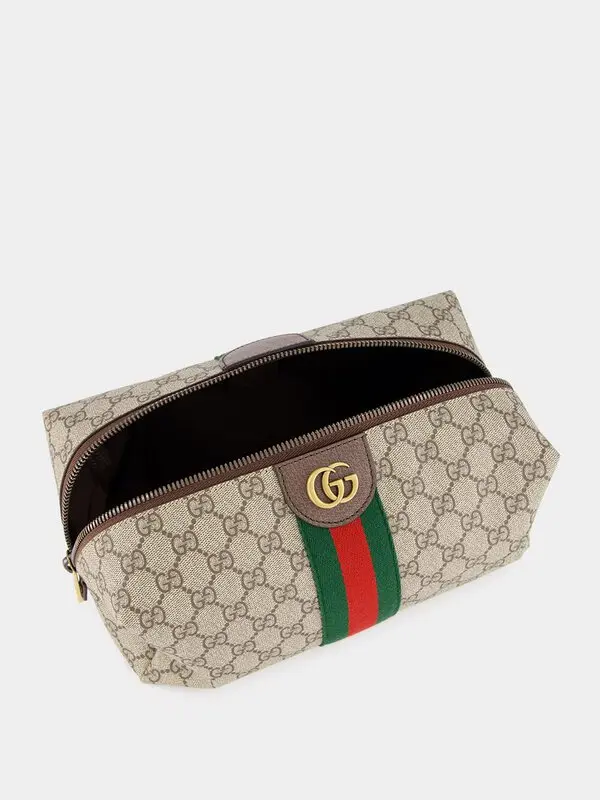 Gucci Gg Supreme Toiletry Case - Beige