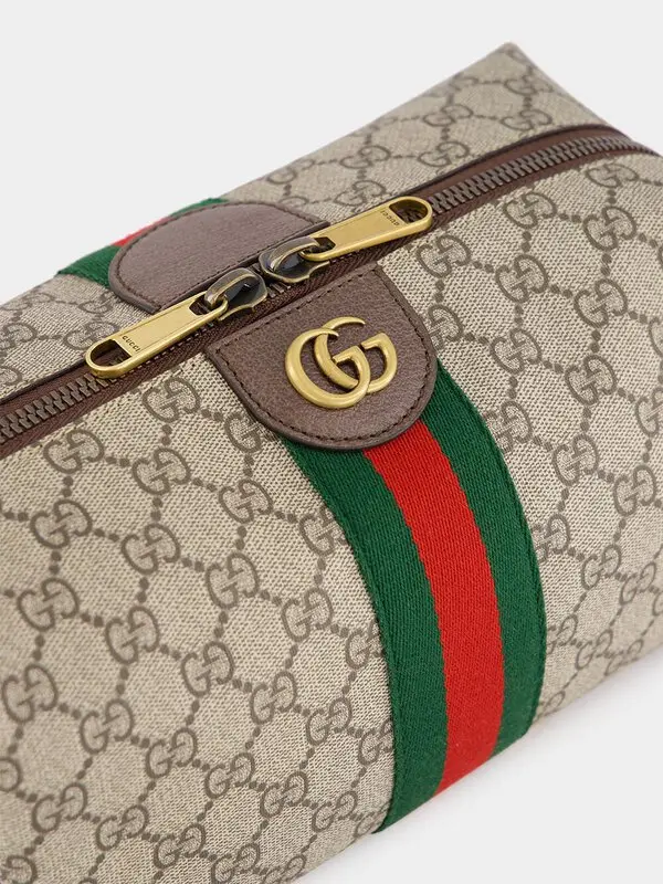 Gucci Gg Supreme Toiletry Case - Beige