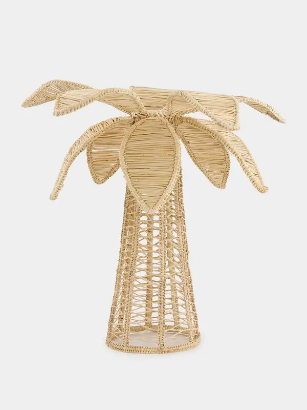 Coro Cora Palm Tree Iraca Candle Holder - Beige