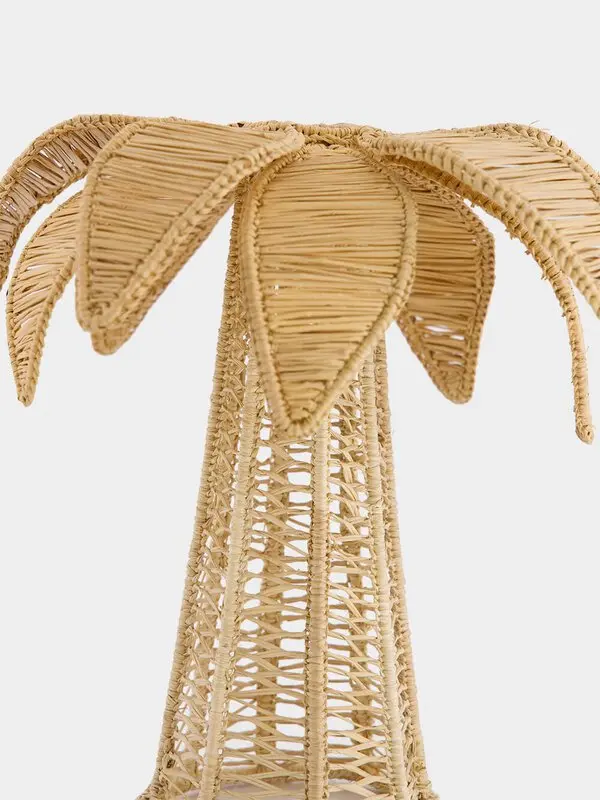 Coro Cora Dark Palm Tree Iraca Medium Candle Holder - Beige