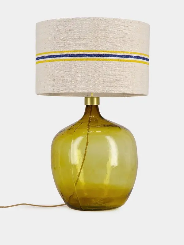 PAULA LIVING Linen Lampshade With Stripes - Beige
