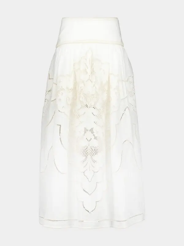 Zimmermann Daylight Linen Maxi Skirt - Cream