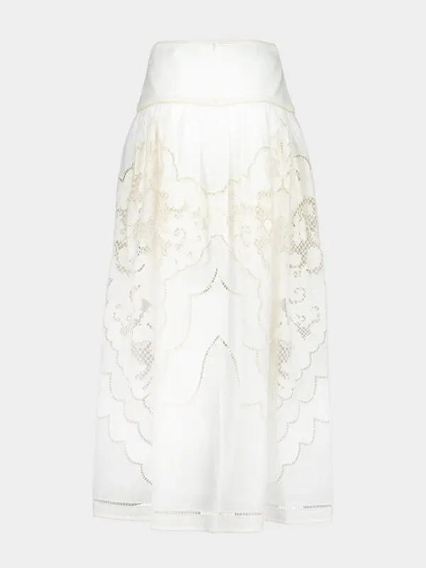 Zimmermann Daylight Linen Maxi Skirt - Cream