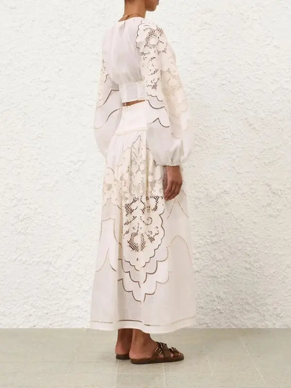 Zimmermann Daylight Linen Maxi Skirt - Cream