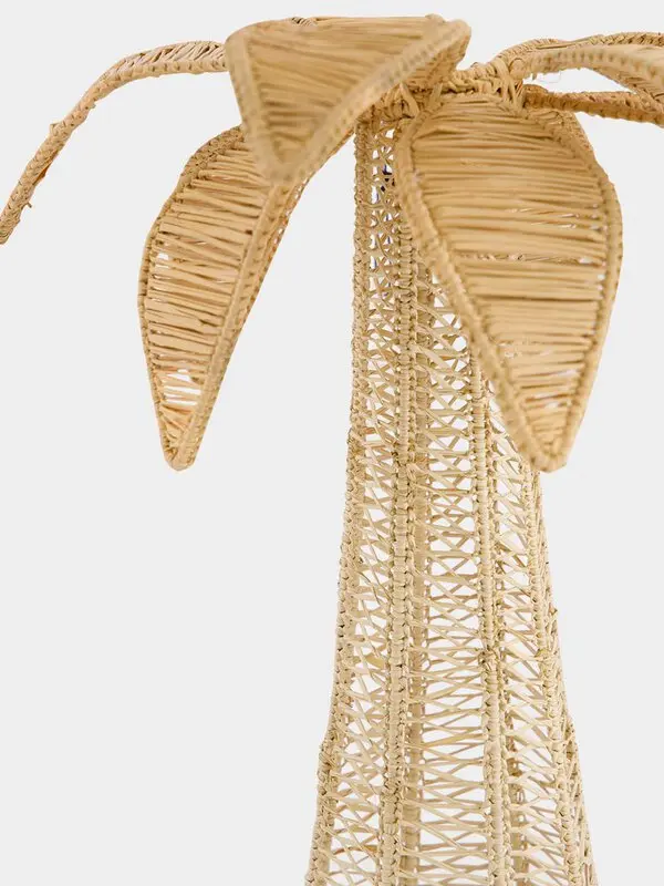 Coro Cora Dark Palm Tree Iraca Medium Candle Holder - Beige