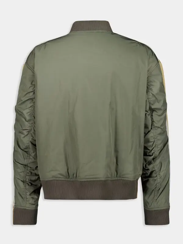 Marni Twill Bomber Jacket With Patchwork Design - Beige