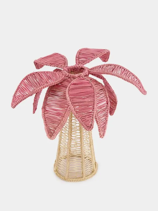 CORO CORA Pink Palm Tree Iraca Medium Candle Holder