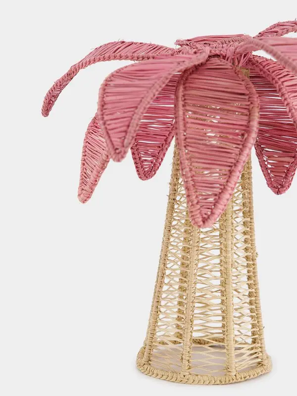 CORO CORA Pink Palm Tree Iraca Medium Candle Holder