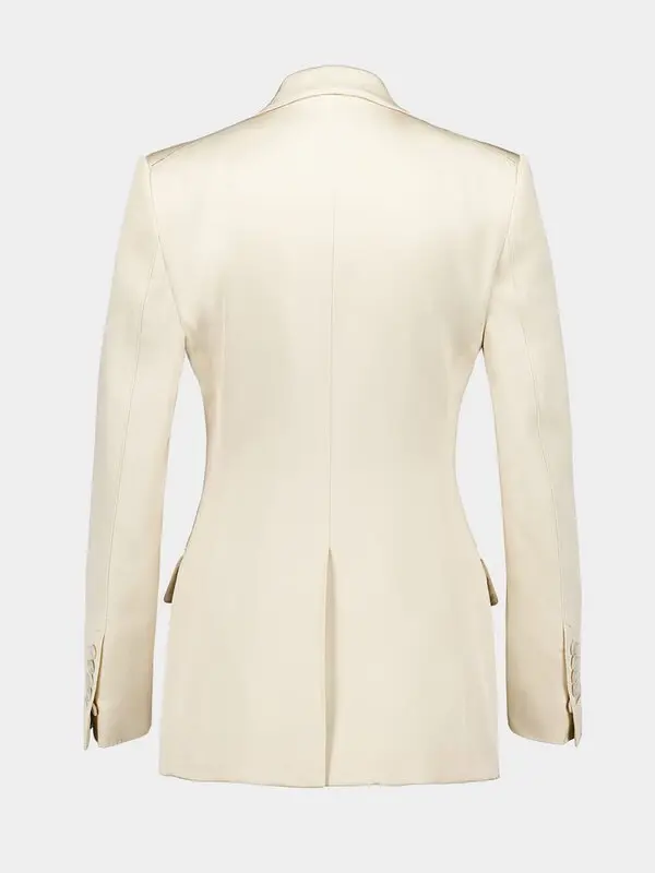 TOM FORD Silk And Wool Double Breasted Jacket - Beige