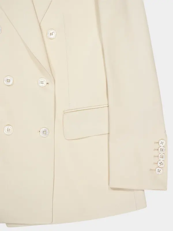 TOM FORD Silk And Wool Double Breasted Jacket - Beige