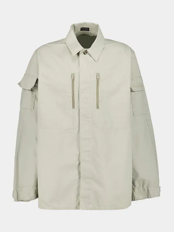 Balenciaga Military Cotton Ripstop Shirt Jacket