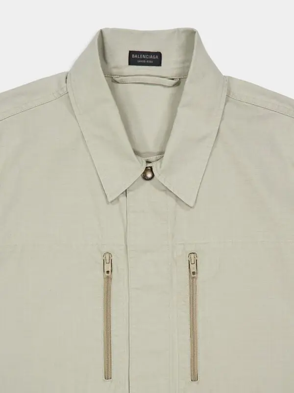 Balenciaga Military Cotton Ripstop Shirt Jacket