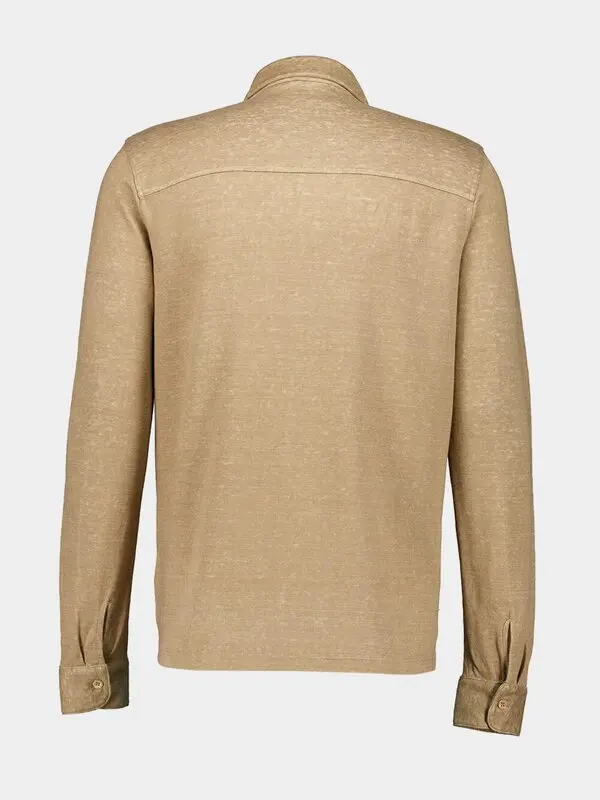 Majestic Filatures Desert Organic Cotton Linen Long-sleeved Shirt - Beige