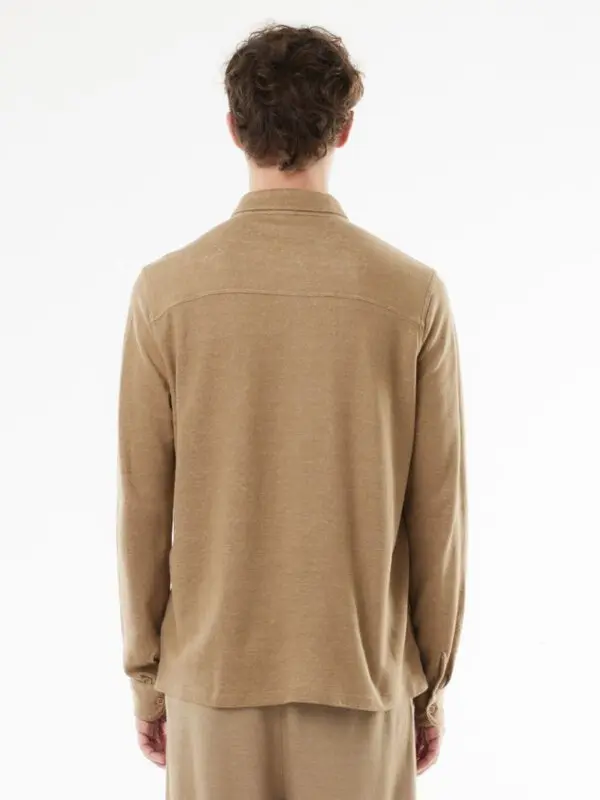 Majestic Filatures Desert Organic Cotton Linen Long-sleeved Shirt - Beige