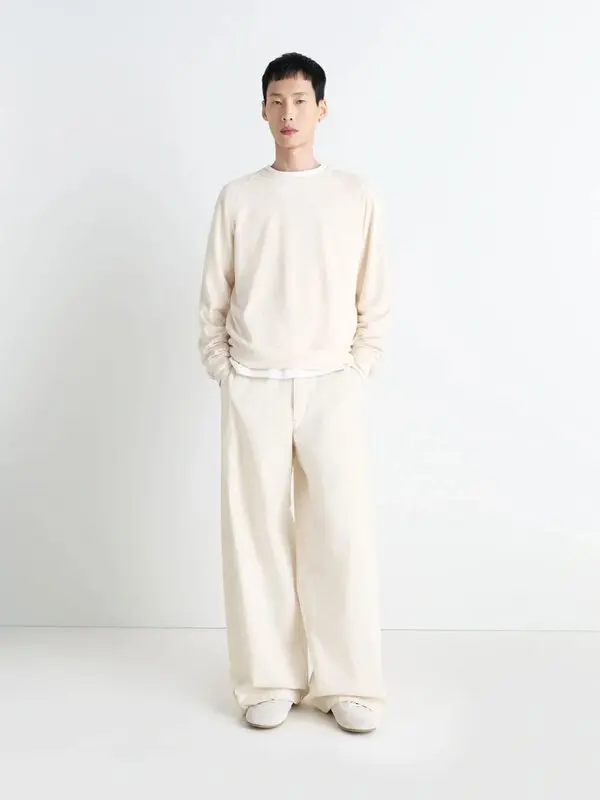 LEMAIRE Light Cotton Wool Sweatshirt - Cream