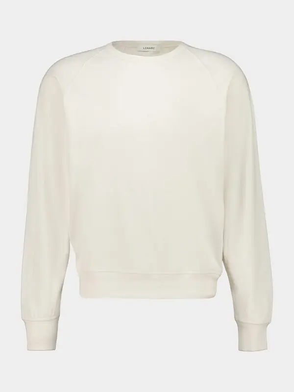 LEMAIRE Light Cotton Wool Sweatshirt - Cream
