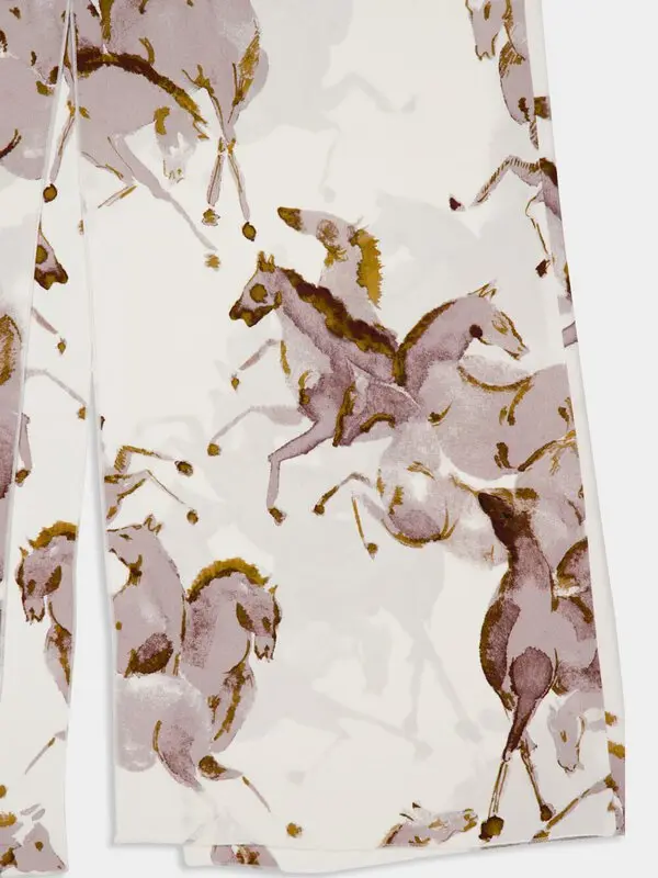 Altuzarra Benji Saddle Horse Print Silk Maxi Skirt
