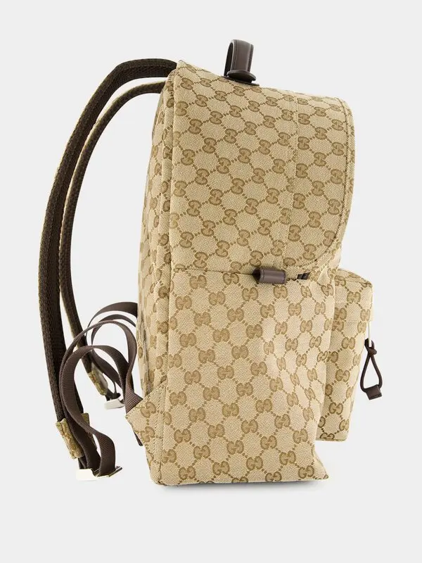 Gucci Gg Canvas Backpack With Zip Closure