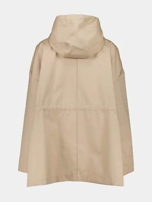 Moncler Gaillon Hooded Cotton Parka Coat - Beige